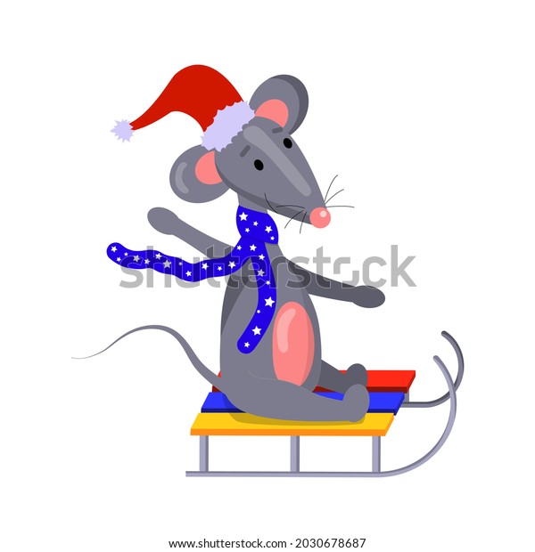 Cartoon Vector Illustration Children Mouse Rides Stock Vector (Royalty ...