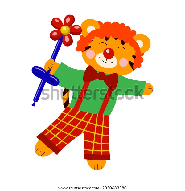 Cartoon Vector Illustration Children Tiger Clown Stock Vector (Royalty ...