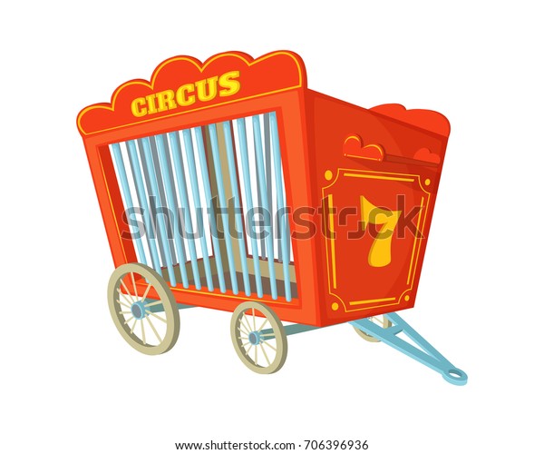 Cartoon Vector Illustration Circus Cage Cart Stock Vector (Royalty Free ...