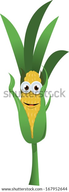 Cartoon Vector Illustration Cornstalk Character Stock Vector (Royalty ...