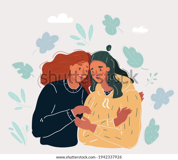 Cartoon Vector Illustration Couple Hanging Out Stock Vector (Royalty ...