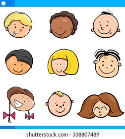 Kid Faces Set Vector Illustration Stock Vector (Royalty Free) 377939983 ...