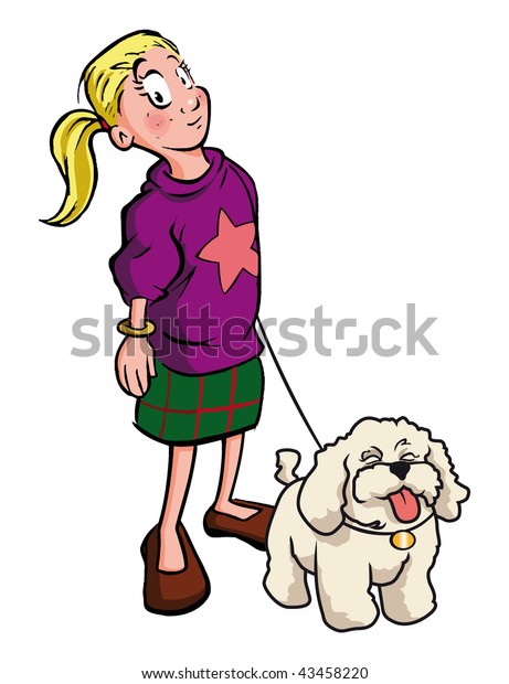 Cartoon Vector Illustration Dog Walker Stock Vector (Royalty Free ...