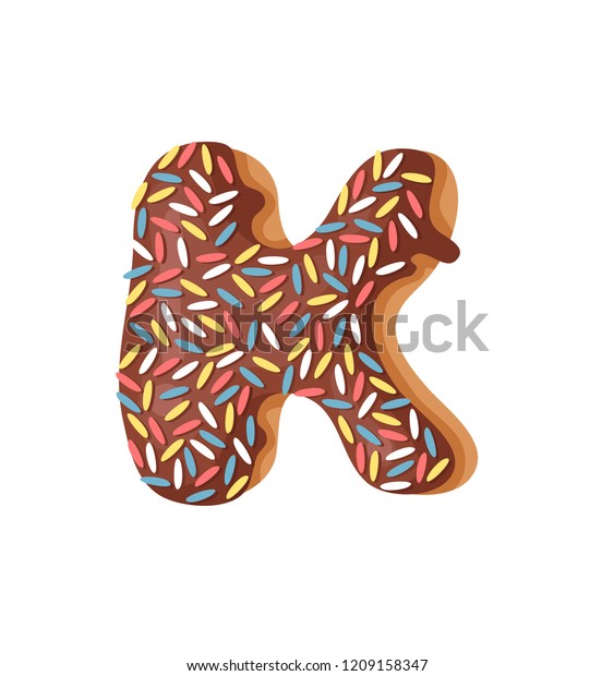 Cartoon Vector Illustration Donut Letters K Stock Vector (Royalty Free ...