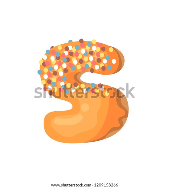 Cartoon Vector Illustration Donut Number 5 Stock Vector (Royalty Free ...