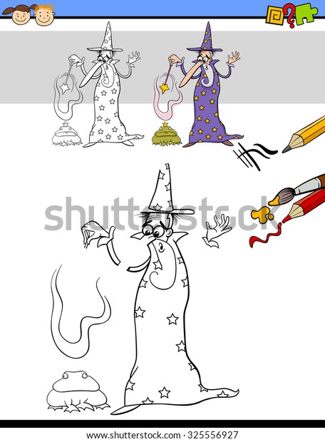 Cartoon Vector Illustration Drawing Coloring Educational Stock Vector ...