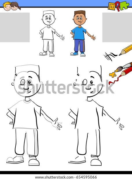 Cartoon Vector Illustration Drawing Coloring Educational Stock Vector ...