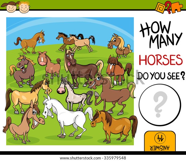 Cartoon Vector Illustration Educational Counting Task Stock Vector ...