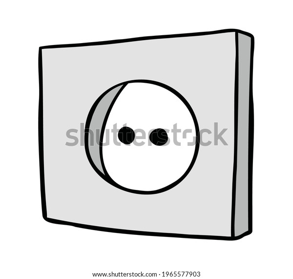Cartoon Vector Illustration Electrical Outlet Colored Stock Vector ...