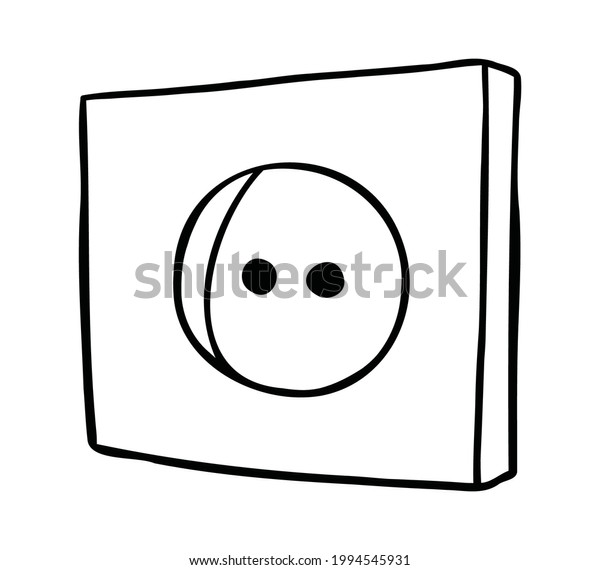 Cartoon Vector Illustration Electrical Outlet Black Stock Vector ...