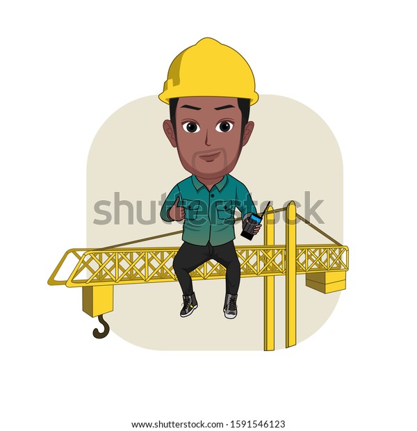 Cartoon Vector Illustration Engineer Project Work Stock Vector (Royalty ...