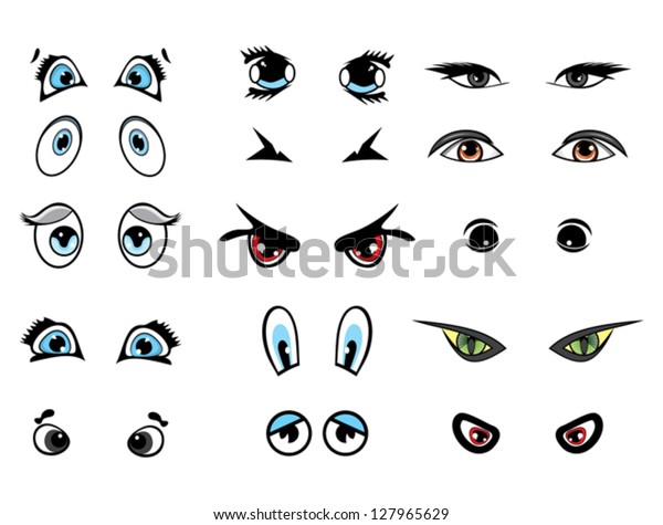 Cartoon Vector Illustration Eyes Collection Stock Vector (Royalty Free ...