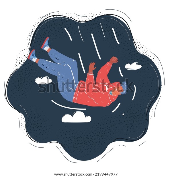 Cartoon Vector Illustration Falling Man His Stock Vector (Royalty Free ...
