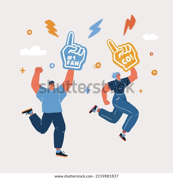Cartoon Vector Illustration Fan People Supporting: เวกเตอร์สต็อก (ปลอด ...