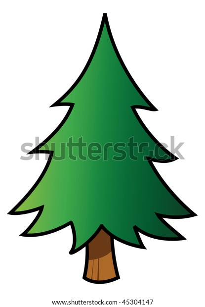 Cartoon Vector Illustration Fir Tree Stock Vector (Royalty Free ...
