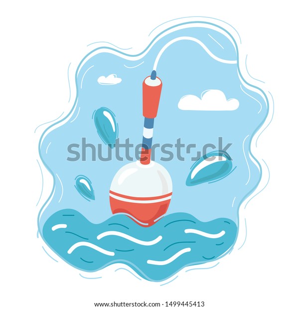 Cartoon Vector Illustration Fishing Float Floating Stock Vector ...
