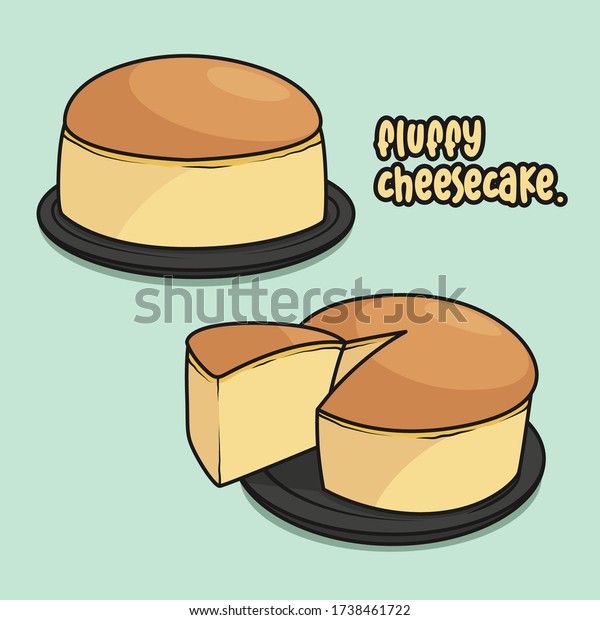Cartoon Vector Illustration Fluffy Cheesecake Fit Stock Vector (Royalty ...