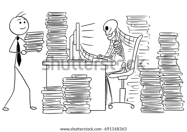 Cartoon Vector Illustration Forgotten Human Skeleton 库存矢量图（免版税 ...