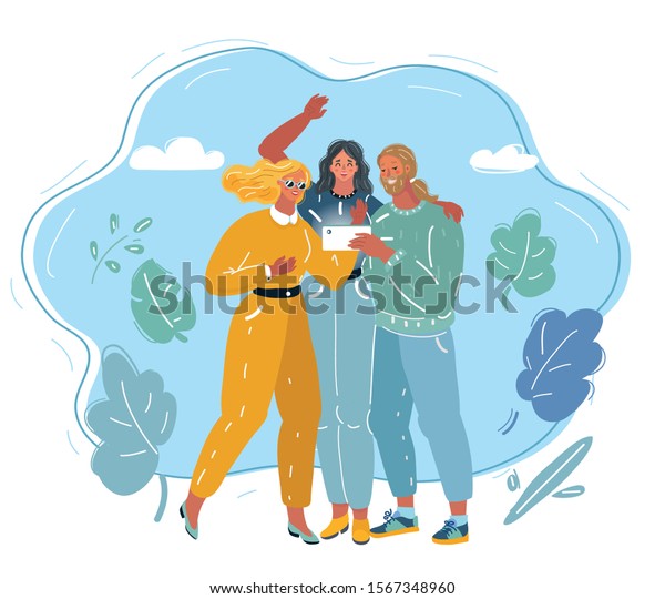 Cartoon Vector Illustration Friends Forever Concept Stock Vector ...