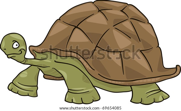 Cartoon Vector Illustration Funny Big Turtle Stock Vector (Royalty Free ...