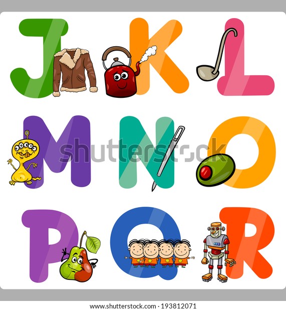 Cartoon Vector Illustration Funny Capital Letters Stock-vektor ...