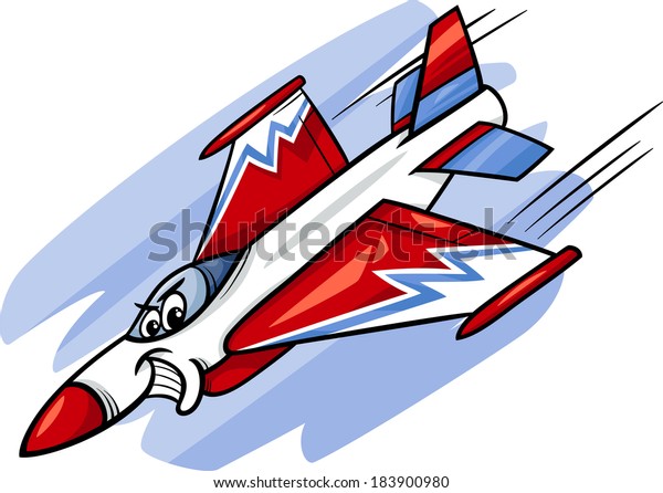 Cartoon Vector Illustration Funny Jet Fighter Stock Vector (Royalty ...
