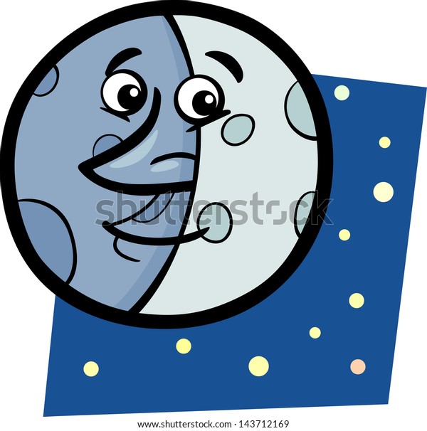 Cartoon Vector Illustration Funny Moon Comic Stock Vector (Royalty Free ...