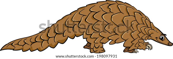 Cartoon Vector Illustration Funny Pangolin Animal Stock Vector (Royalty ...