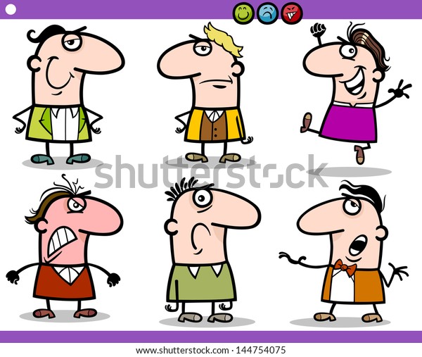 Cartoon Vector Illustration Funny People Emotions Stock Vector (Royalty ...