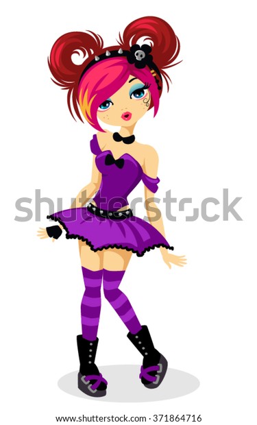 Cartoon Vector Illustration Goth Girl Stock Vector (Royalty Free ...