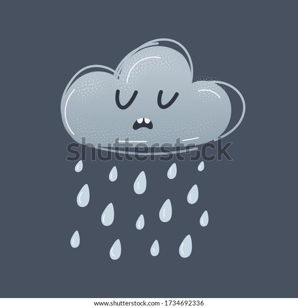 Cartoon Vector Illustration Cartoon Grey Cloud Stock Vector (Royalty ...