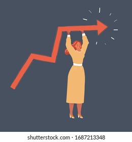 Cartoon Vector Illustration Growth Chart Line Stock Vector (Royalty ...
