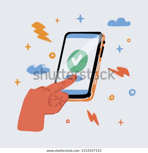 Cartoon Vector Illustration Hand Send Message Stock Vector (Royalty ...