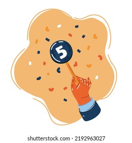 Cartoon Vector Illustration Hand Showing Five Stock Vector (Royalty ...