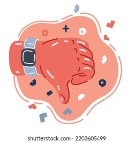 Cartoon Vector Illustration Hand Thumb Down Stock Vector (Royalty Free ...