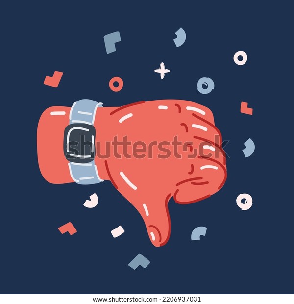 Cartoon Vector Illustration Hand Thumb Down Stock Vector (Royalty Free ...