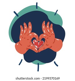 Cartoon Vector Illustration Hands Making Heart Stock Vector (Royalty ...