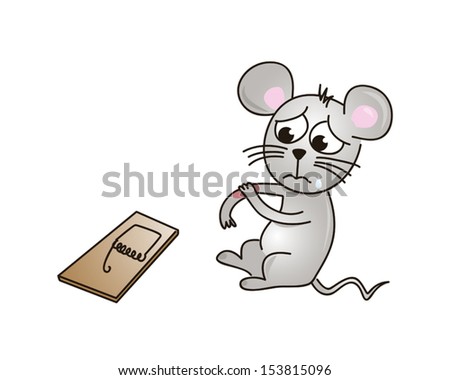 Cartoon Vector Illustration Hurt Crying Mouse Stock Vector (Royalty ...