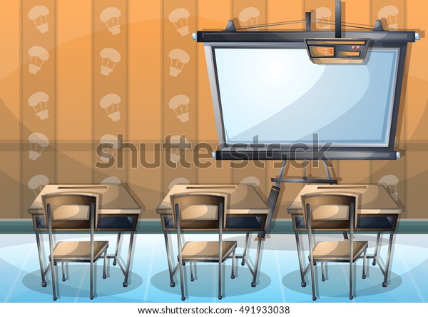 Cartoon Vector Illustration Interior Classroom Separated: เวกเตอร์สต็อก ...