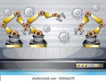 Cartoon Vector Illustration Interior Factory Room Stock Vector (Royalty ...