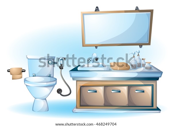 Cartoon Vector Illustration Interior Sink Object Stock Vector (Royalty ...