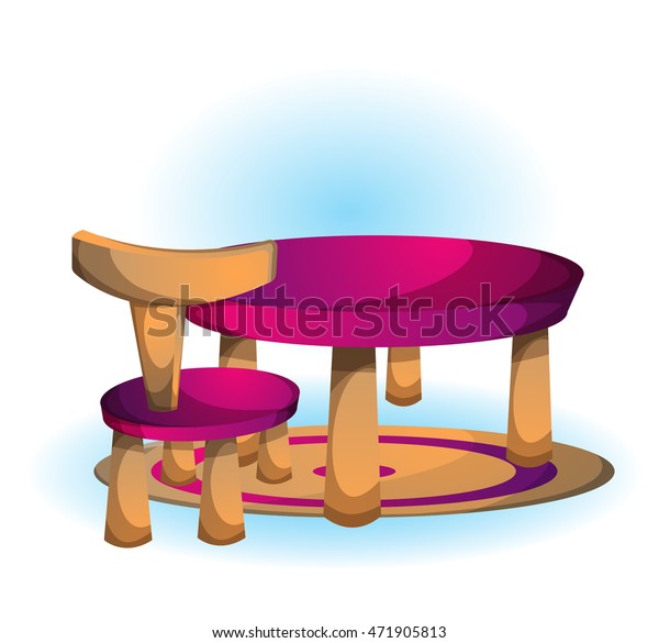 Cartoon Vector Illustration Kid Table Object Stock Vector (Royalty Free ...