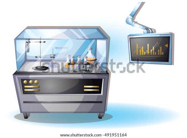 Cartoon Vector Illustration Laboratory Interior Room Stock Vector ...