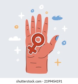Cartoon Vector Illustration Illustration Lady Hand Stock Vector ...