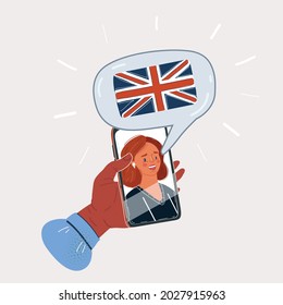 Cartoon Vector Illustration Learning English Languages Stock Vector ...