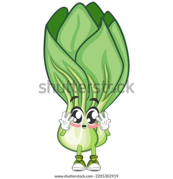 Cartoon Vector Illustration Lettuce Character Being Stock Vector ...