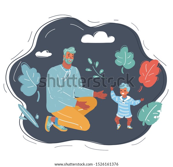 Cartoon Vector Illustration Little Boy Play Stock Vector (Royalty Free ...