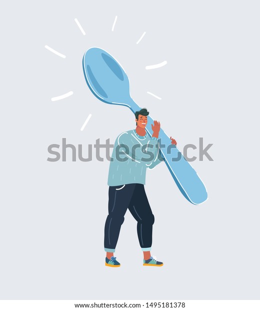 「Cartoon Vector Illustration Little Cartoon Man」のベクター画像素材（ロイヤリティフリー ...