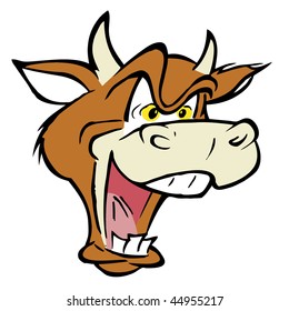 Cartoon Vector Illustration Mad Cow Stock Vector (Royalty Free ...