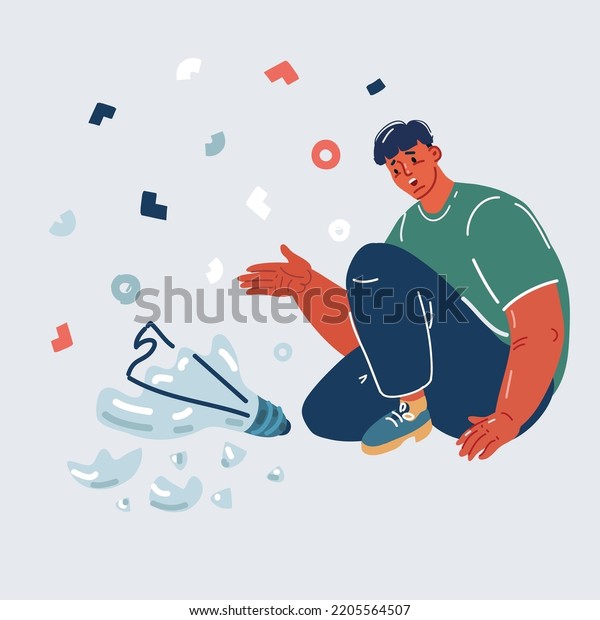 Cartoon Vector Illustration Man Broke His Stock Vector (Royalty Free ...